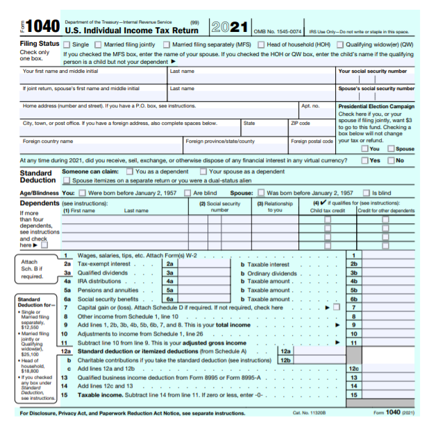 Impuestos personales en Estados Unidos